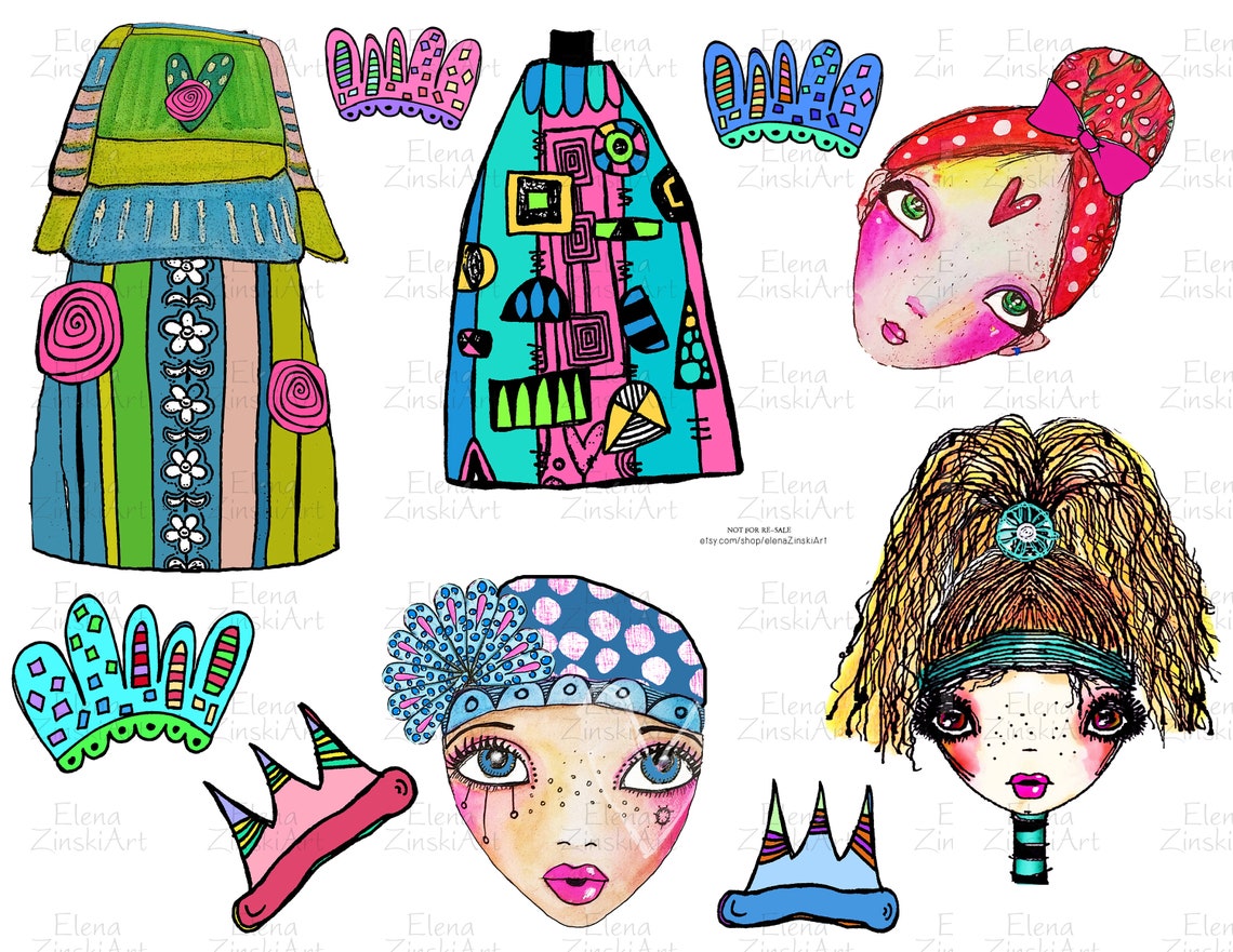 Big Bundle Collage Heads Bodies - Etsy