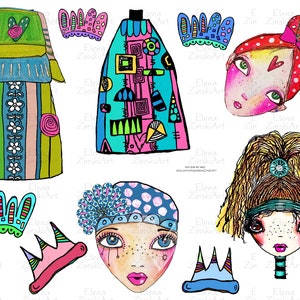 Big Bundle Collage Heads Bodies - Etsy