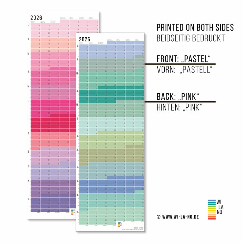2026 Calendar Wallplanner Planner Pastel Aqua Lime Cream Turquoise ...