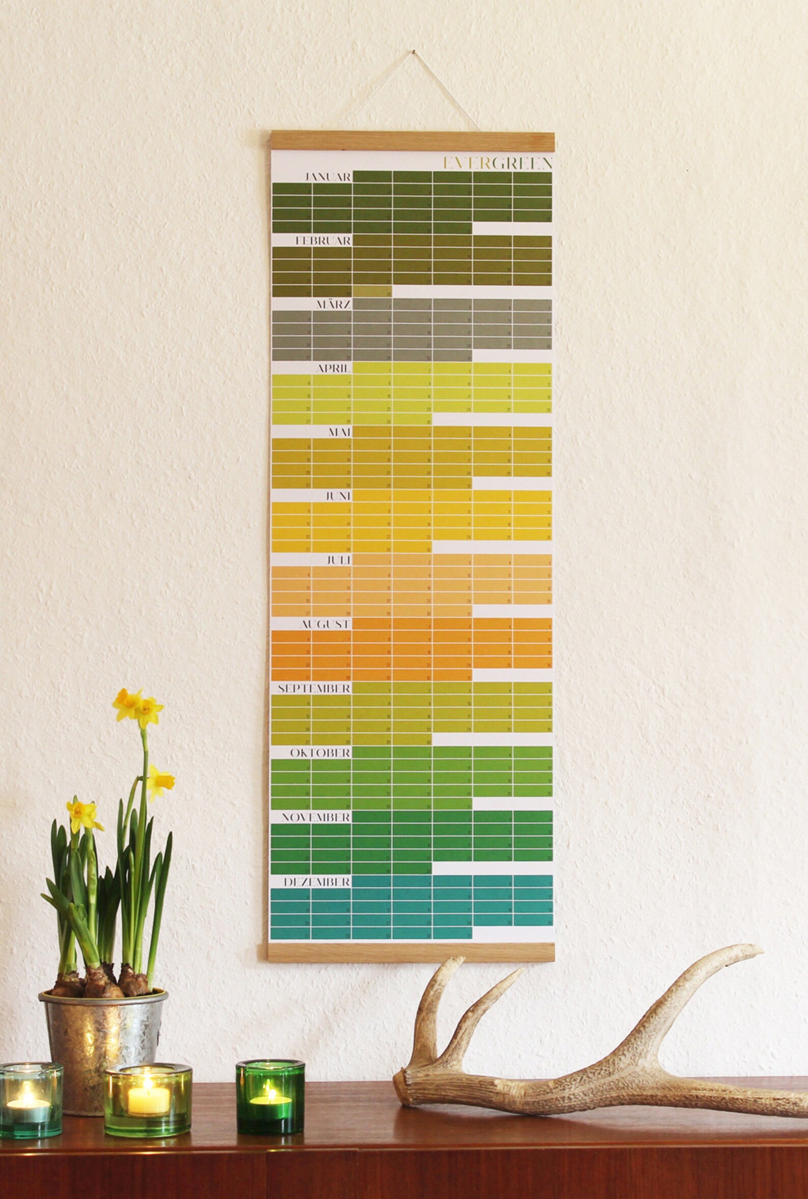 Perpetual Calendar EVERGREEN Calendar of Events Memory | Etsy Italia