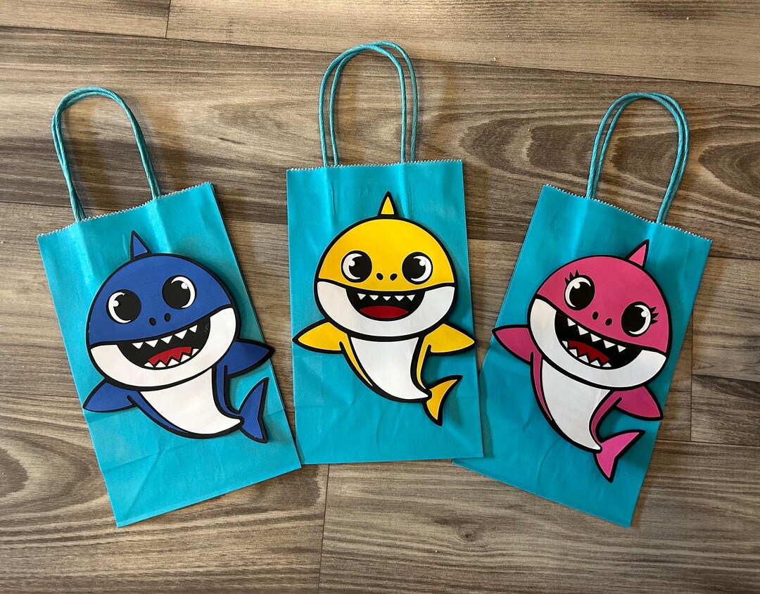 Cartoon Shark Party Favor Bags (set of 6) - Etsy