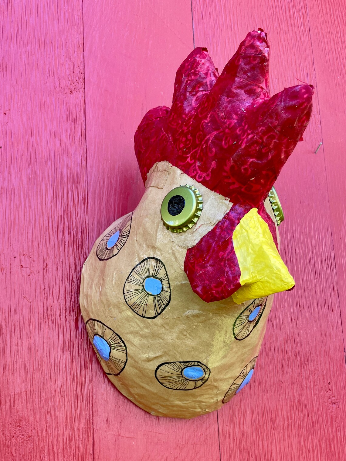 Faux Taxidermy Rooster, Paper Mache Rooster, Paper Mache Sculpture ...