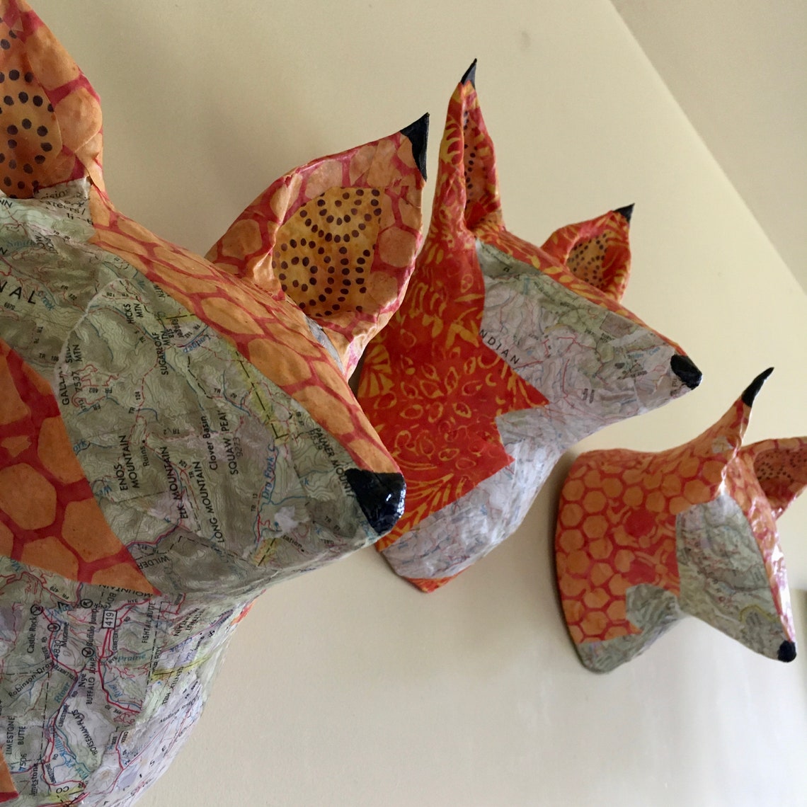 Fox Sculpture Fox Wall Art Faux Taxidermy Fox Paper Mache - Etsy