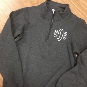 Monogrammed Half Zip Sweatshirt - Etsy
