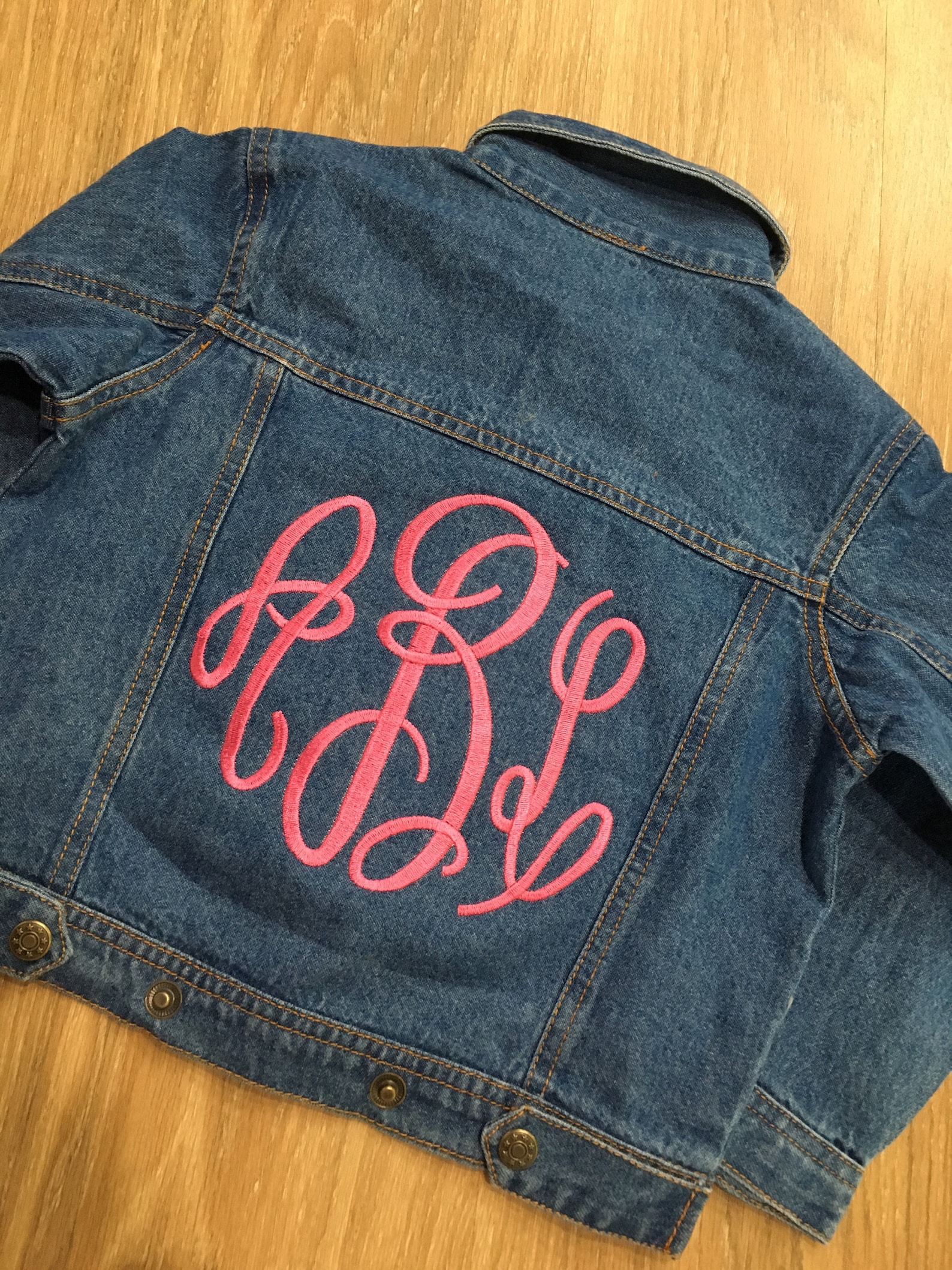 Kid's Monogrammed Denim Jacket - Etsy