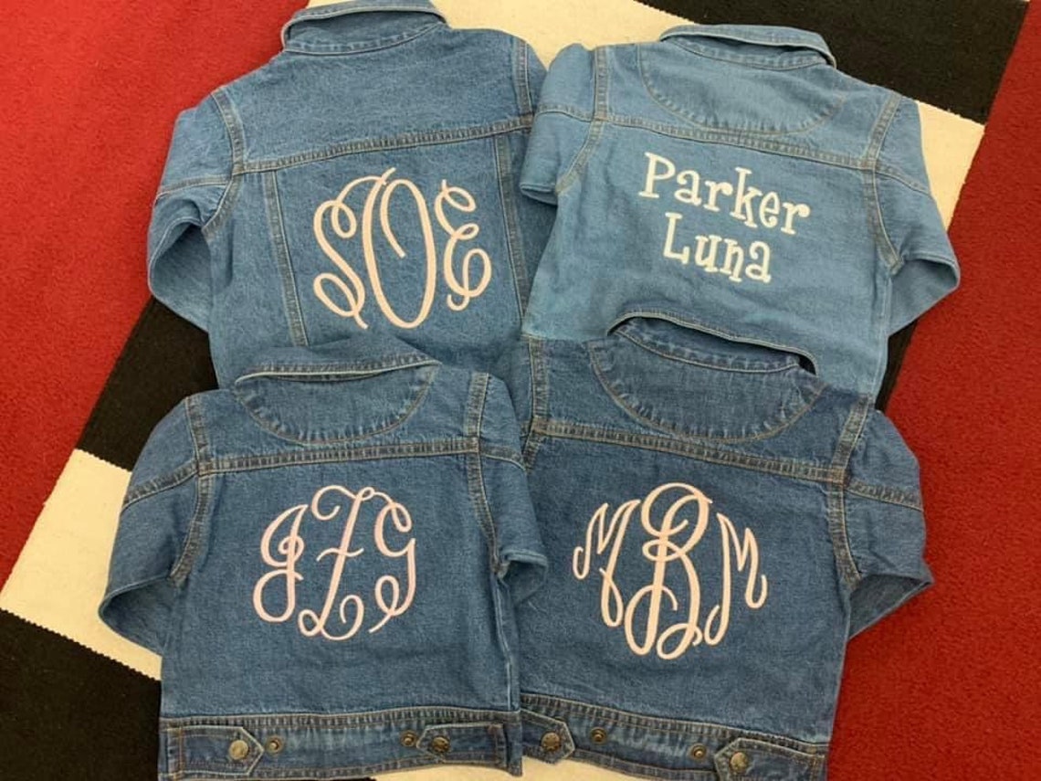 Kid's Monogrammed Denim Jacket - Etsy
