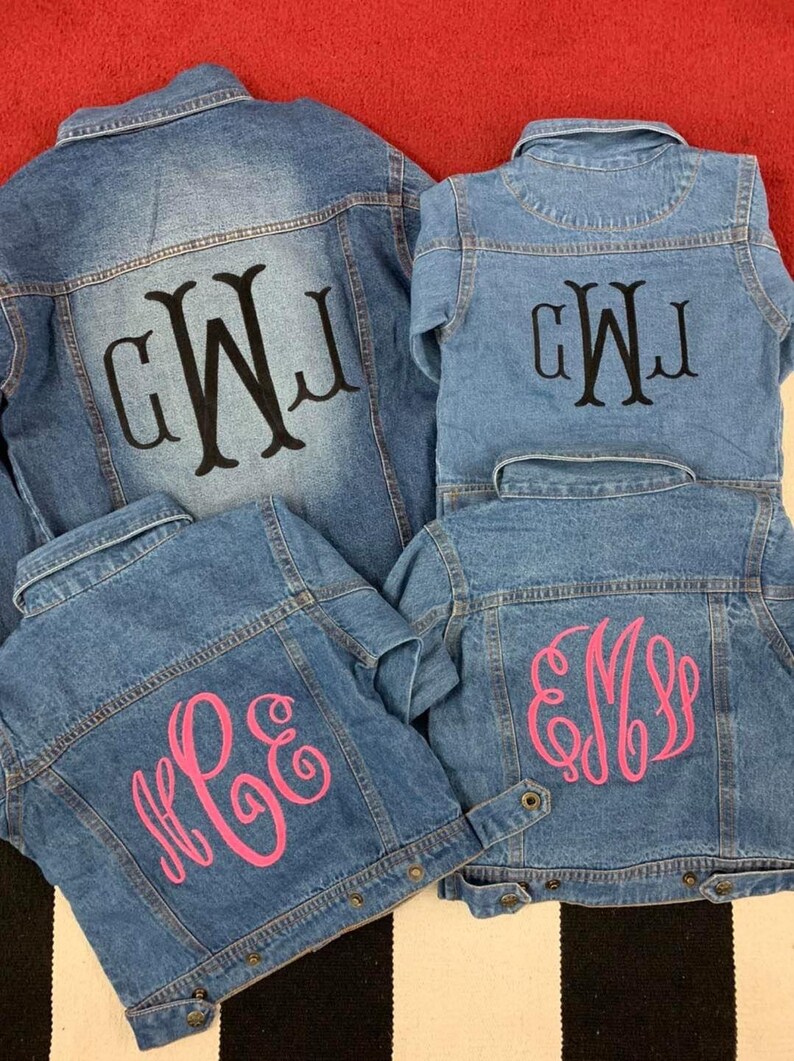 Kid's Monogrammed Denim Jacket - Etsy