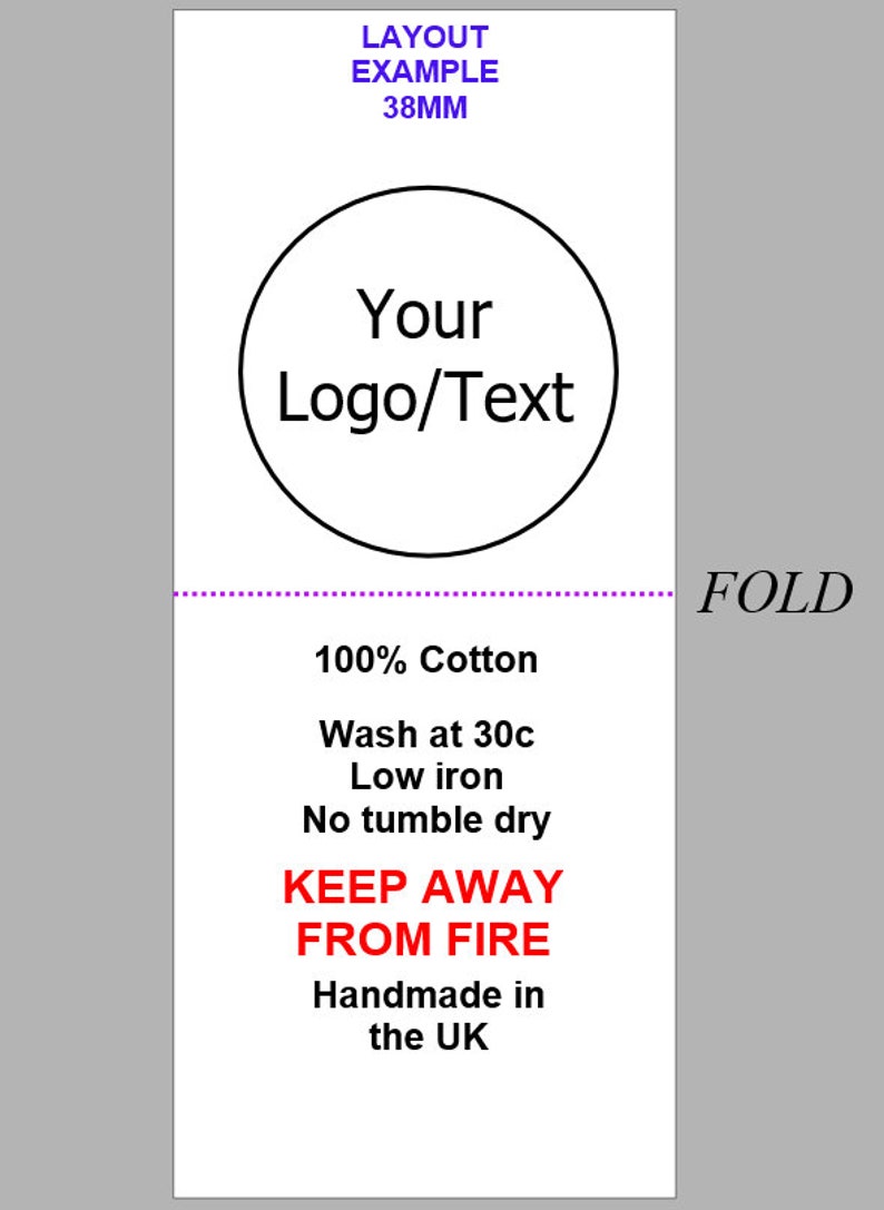 38mm Custom Printed Sew in Loop Labels - Etsy UK