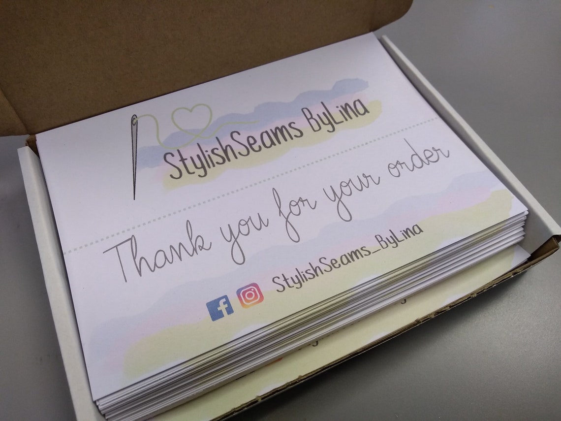 50/100 A6 Thank you Slips Parcel Slips Compliment Slips | Etsy