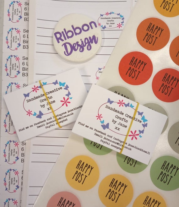 Parcel Pack including business cards postage stickers happy | Etsy