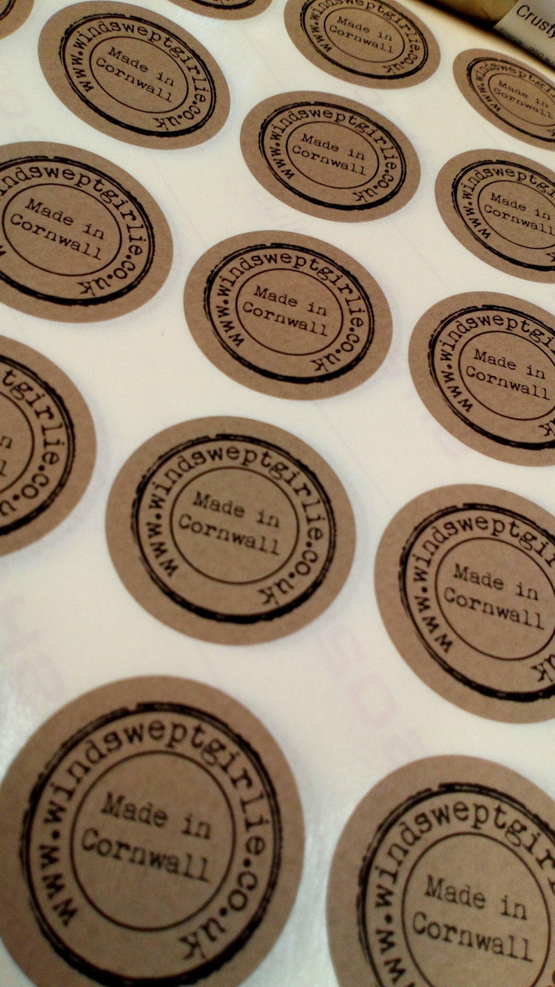 35mm Brown Kraft Custom Stickers/35 Stickers per Sheet/ Small Envelope ...