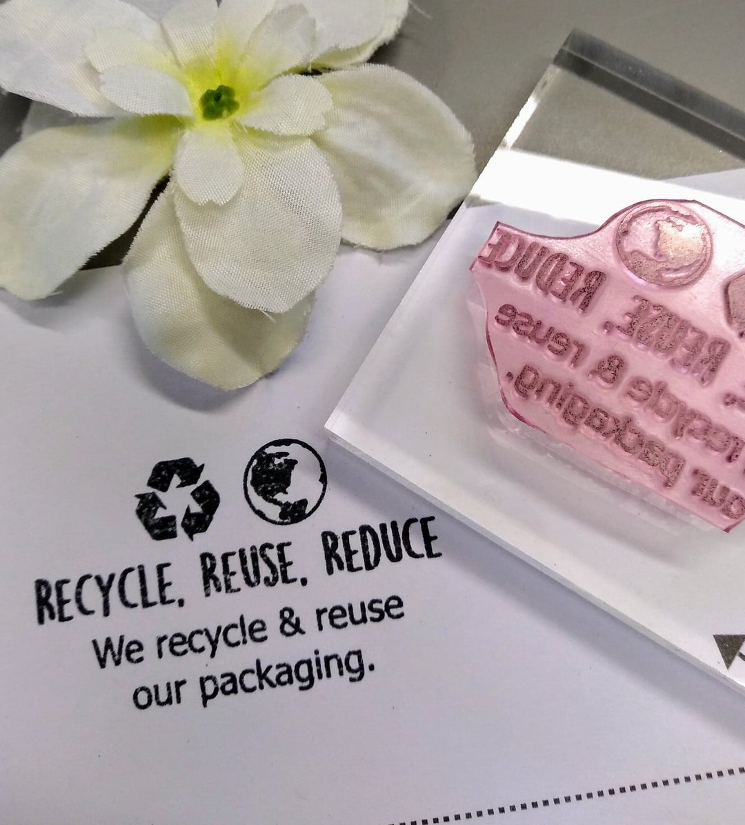 Stamp 'recycle Reuse Reduce' Mounted Polymer Stamp - Etsy