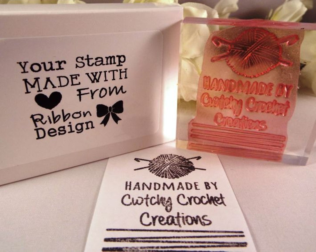Personalised Stamp, 'crochet Design', Mounted Polymer Stamp on Clear ...