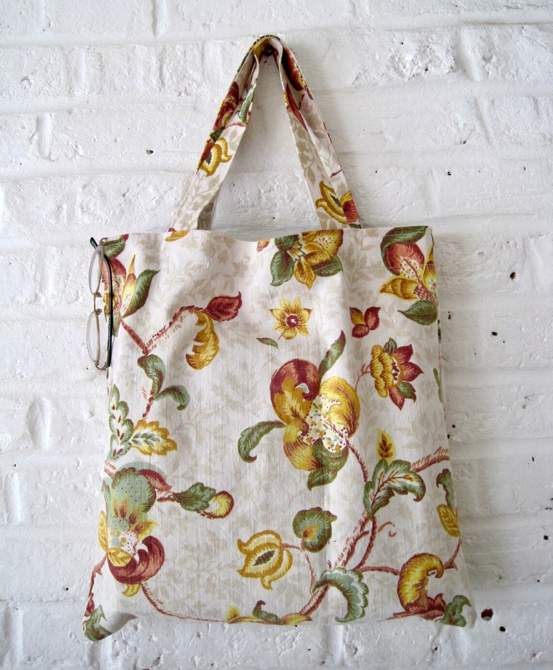 Handmade Recycled Botanical Flax Bag - Etsy