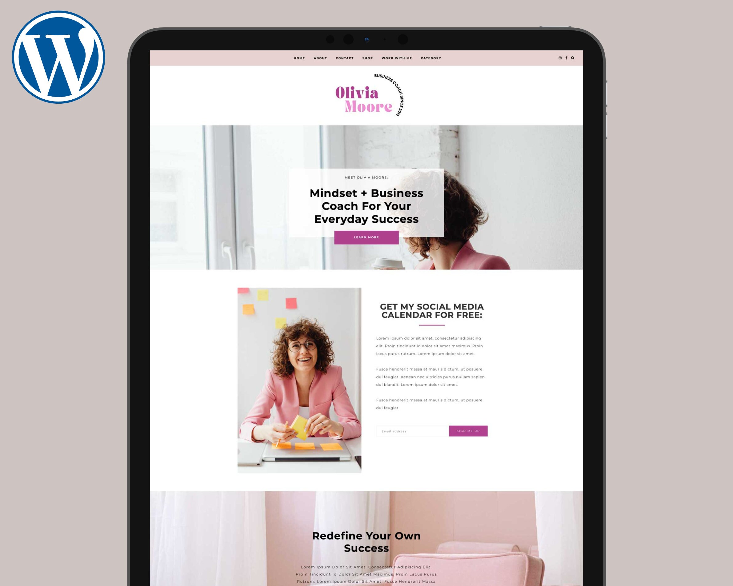 Wordpress Theme for Coaching Business Life Coach, Shop Website Design ...