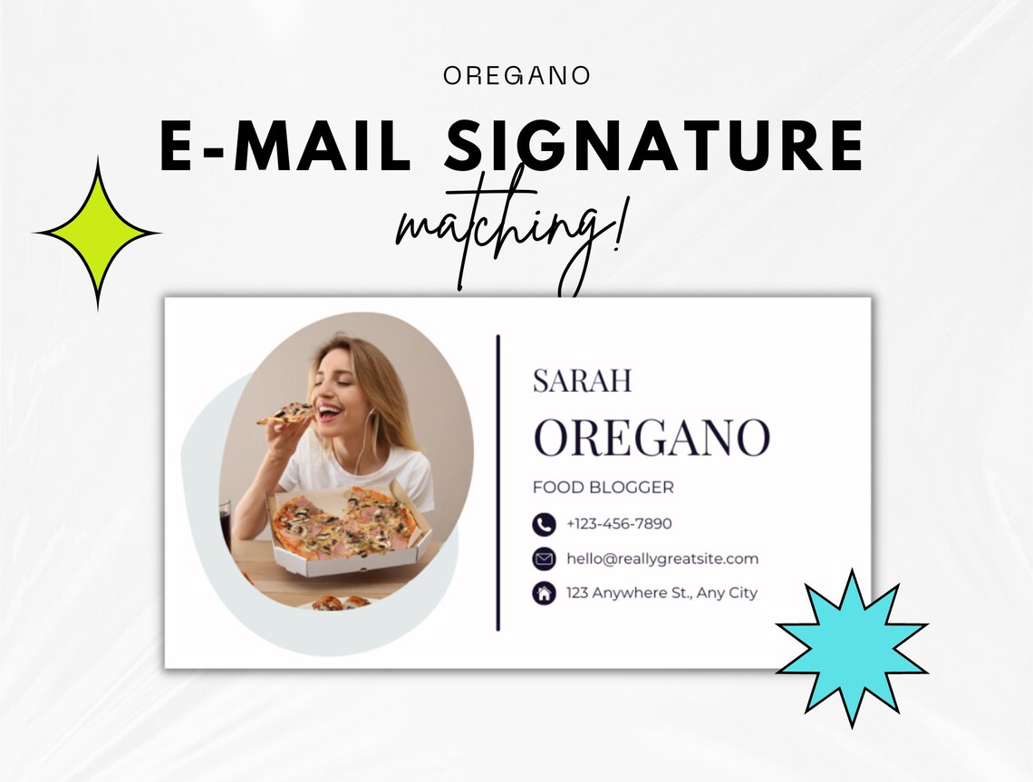 Canva Email Signature Template - Food Blog Email Signature Design ...