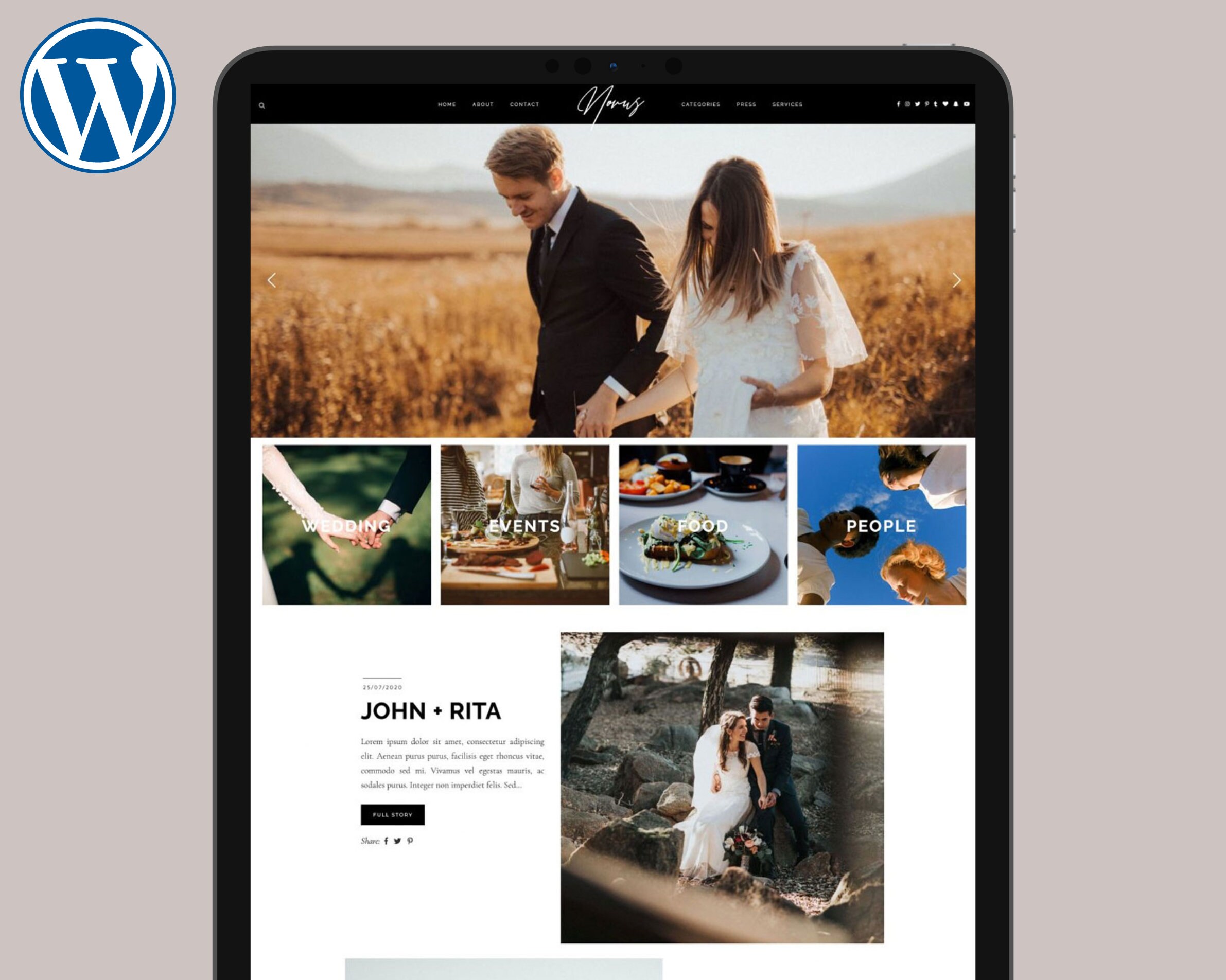 Responsive Wordpress Theme novus Blog Template Minimal Photographer Premade Website Design - Etsy