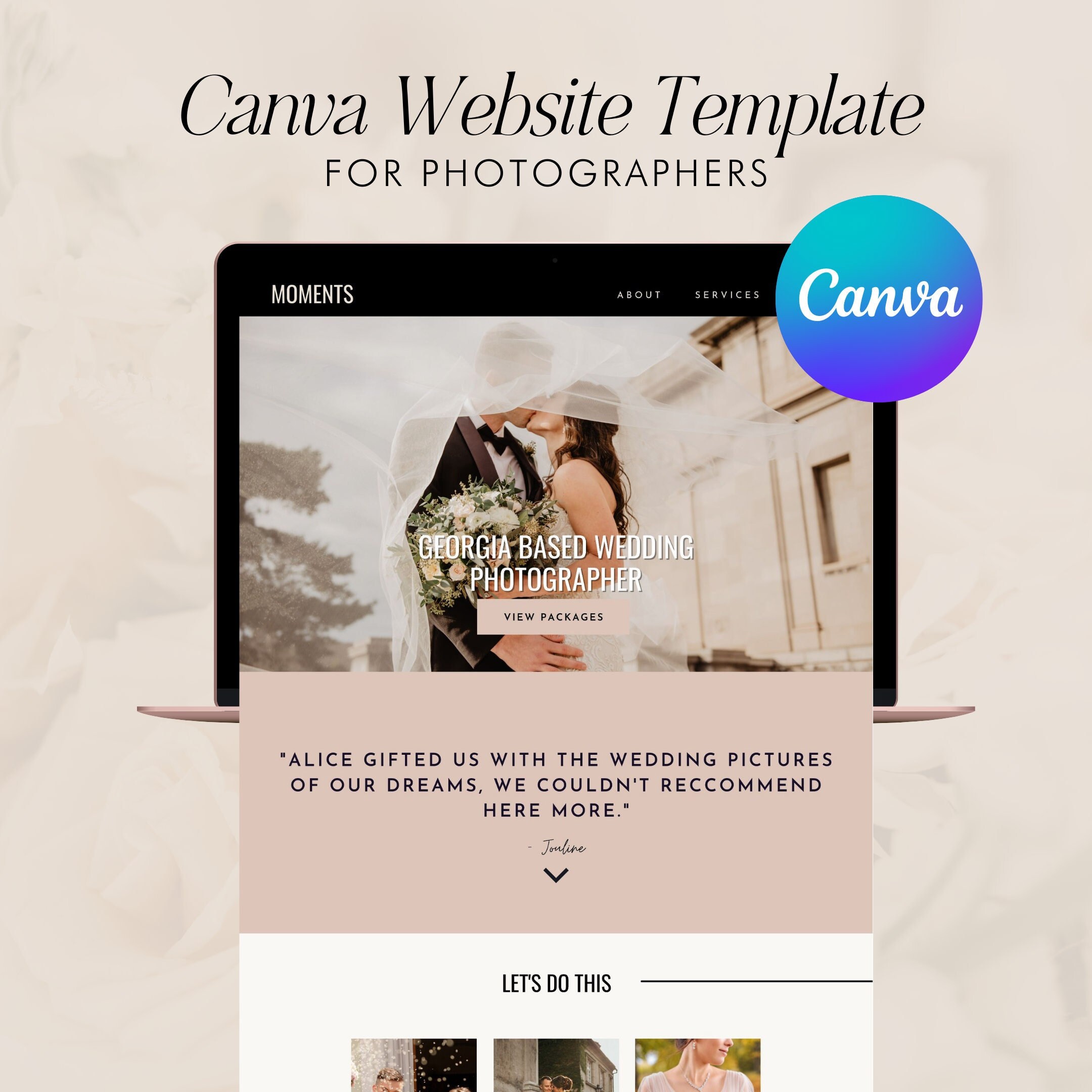 Canva Photographer Website Template MOMENTS Photography Website Design ...