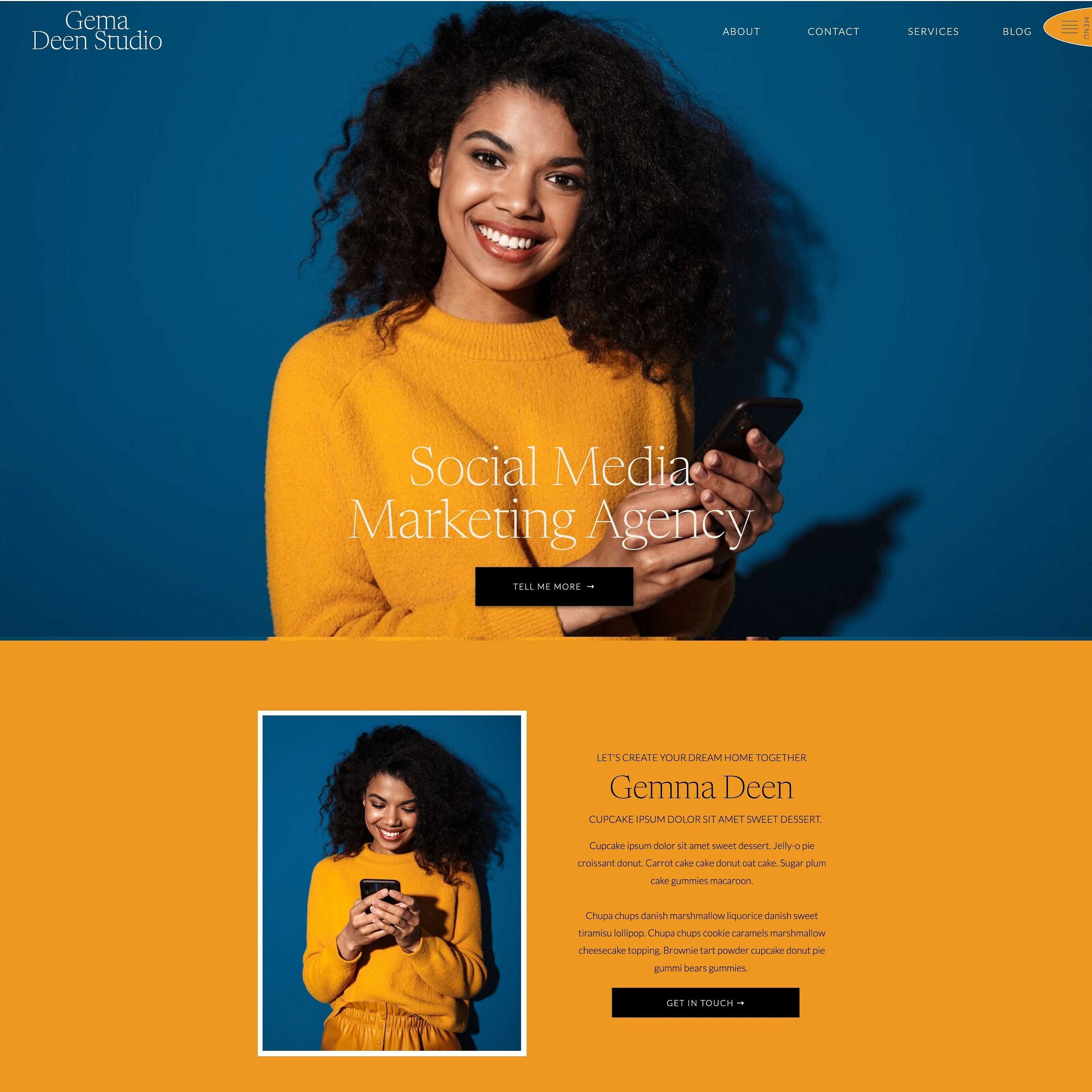 Showit Website Template Coach GEMMA Minimal Social Media Manager Web ...