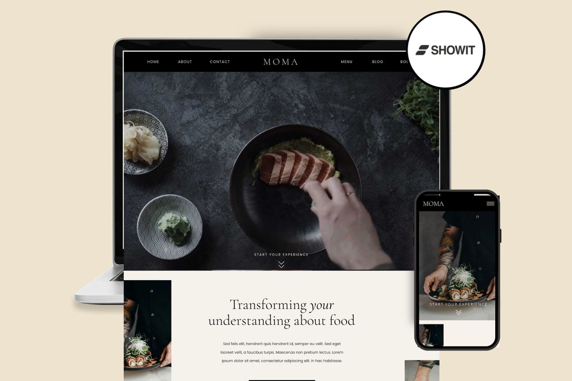Restaurant Website Template Showit MOMA Coffee Shop Website, Cafe Web ...