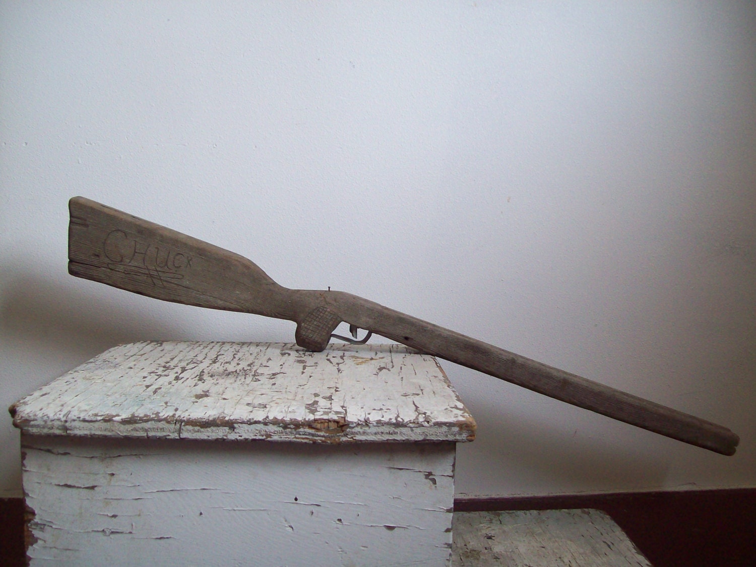 1930s toy rifle toy gun double barrel shotgun wood handmade | Etsy