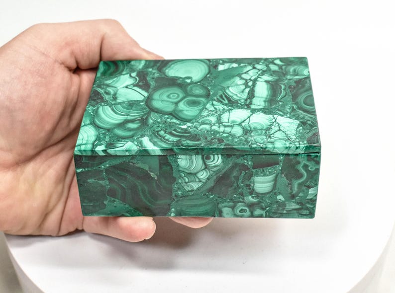 3.93" Polished MALACHITE JEWELRY BOX Congo - CM171 - Etsy