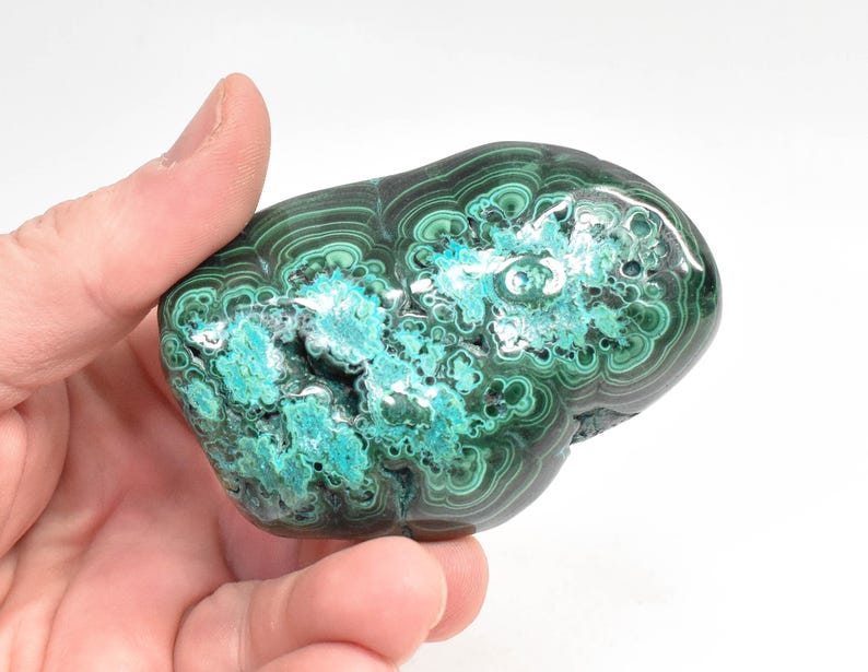 2.95" POLISHED MALACHITE CHRYSOCOLLA Kalukuluku Mine, Congo B330 - Etsy UK