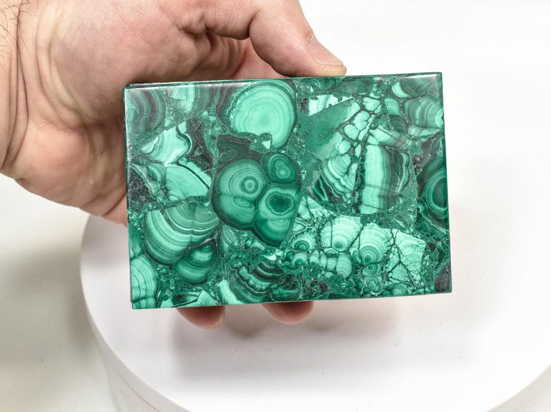 3.93" Polished MALACHITE JEWELRY BOX Congo - CM171 - Etsy