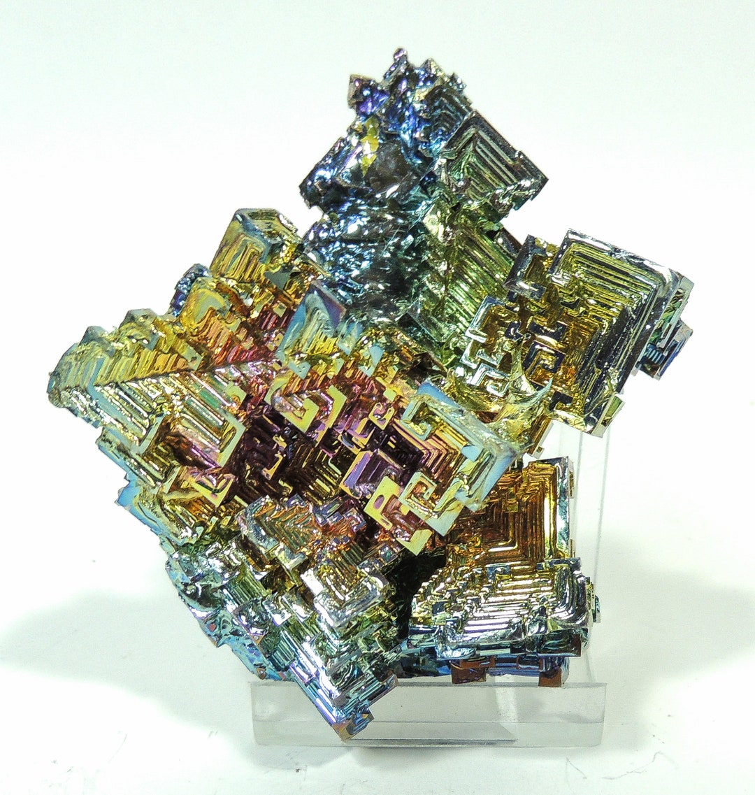2.95" IRIDESCENT METALLIC Hoppered BISMUTH Crystals Germany "lab Grown ...