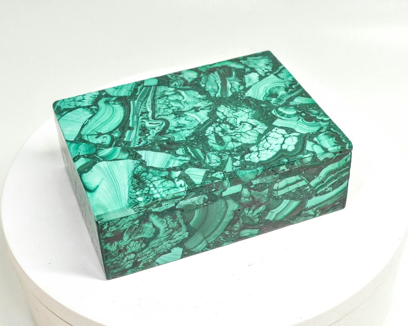 4.92" Polished MALACHITE JEWELRY BOX Congo - CM160 - Etsy