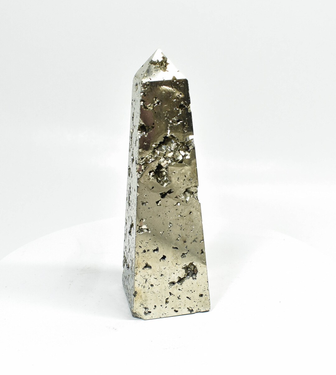 5.19" Golden PYRITE CRYSTAL OBELISK Tower Huanzala Mine, Peru - T309 - Etsy
