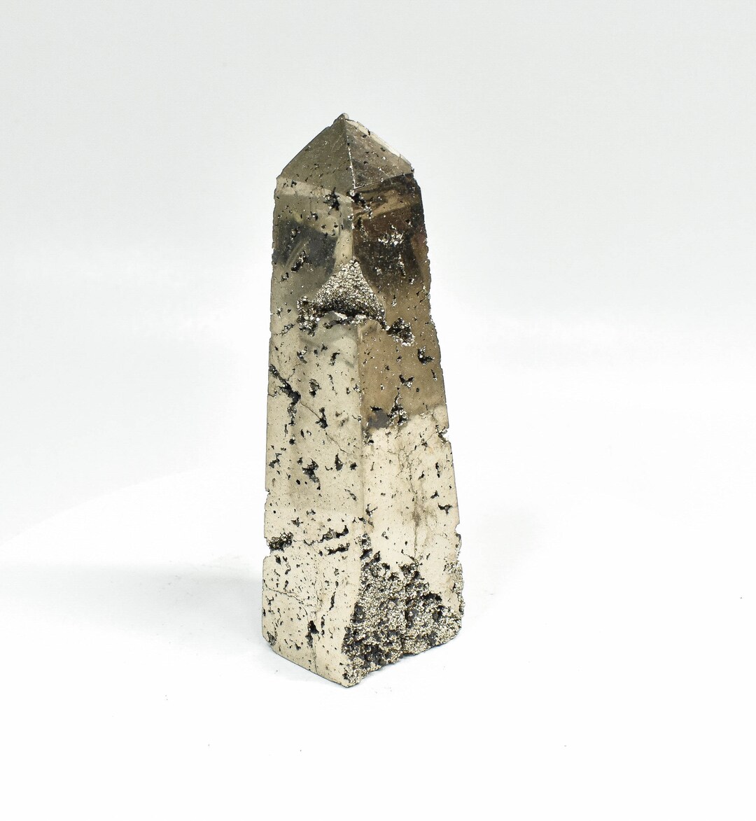 5.07" Golden PYRITE CRYSTAL OBELISK Tower Huanzala Mine, Peru - T316 - Etsy