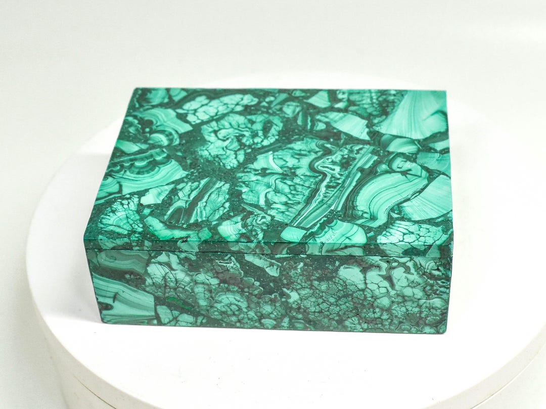 4.92" Polished MALACHITE JEWELRY BOX Congo - CM160 - Etsy
