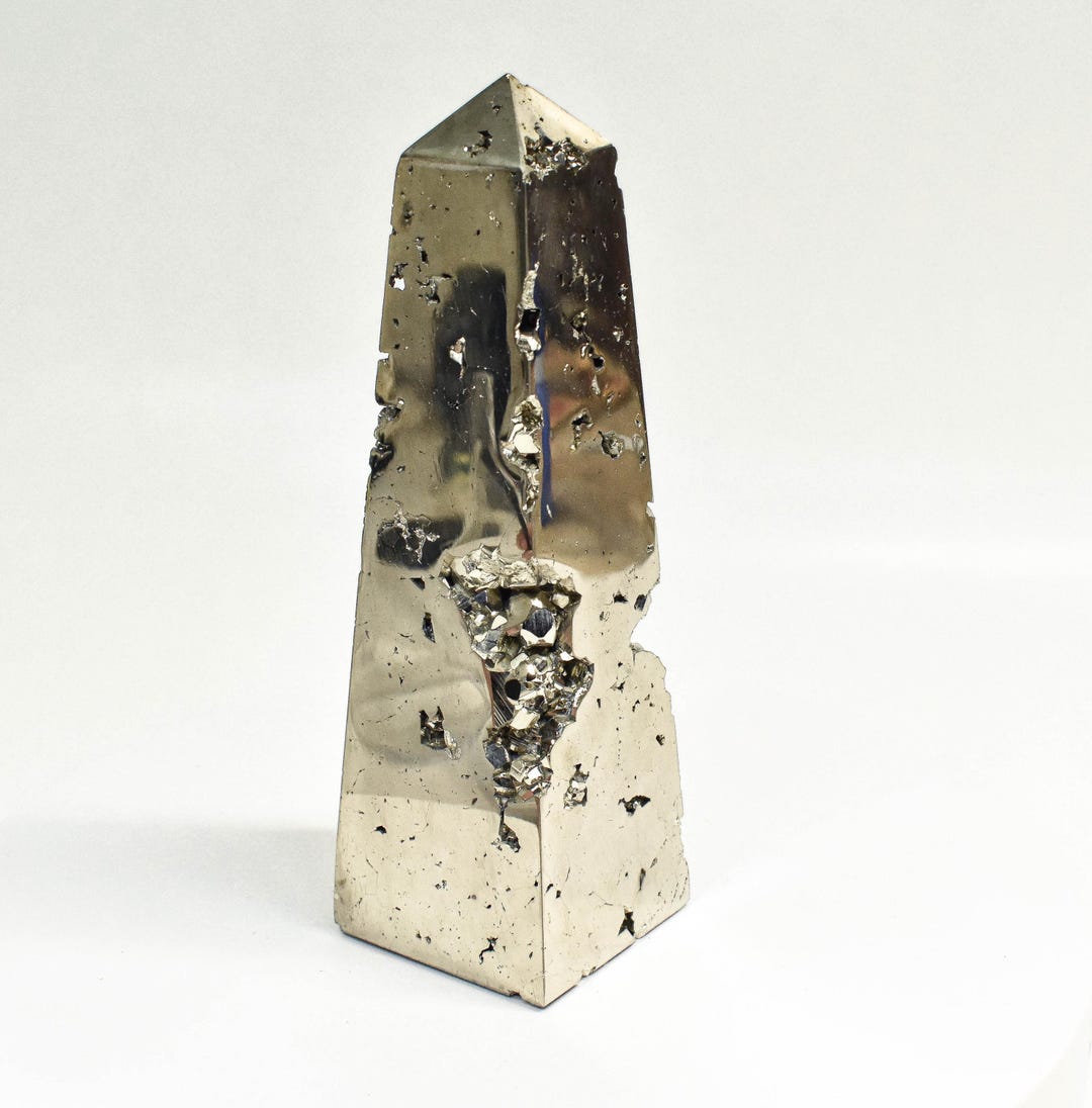 6.18 Polished PYRITE OBELISK TOWER Huanzala Mine, Peru T401 - Etsy