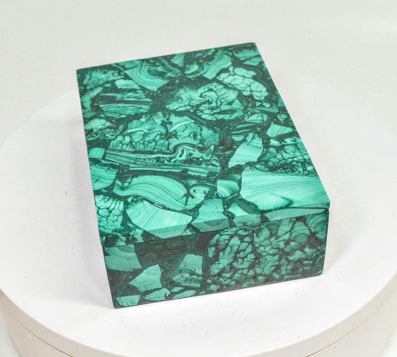 4.92" Polished MALACHITE JEWELRY BOX Congo - CM160 - Etsy