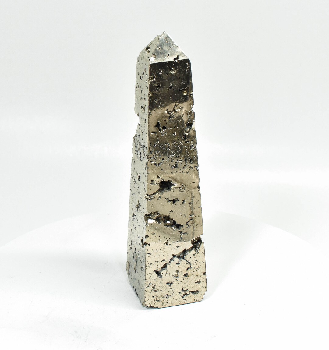 5.55 Golden PYRITE CRYSTAL OBELISK Tower Huanzala Mine, Peru T314 - Etsy