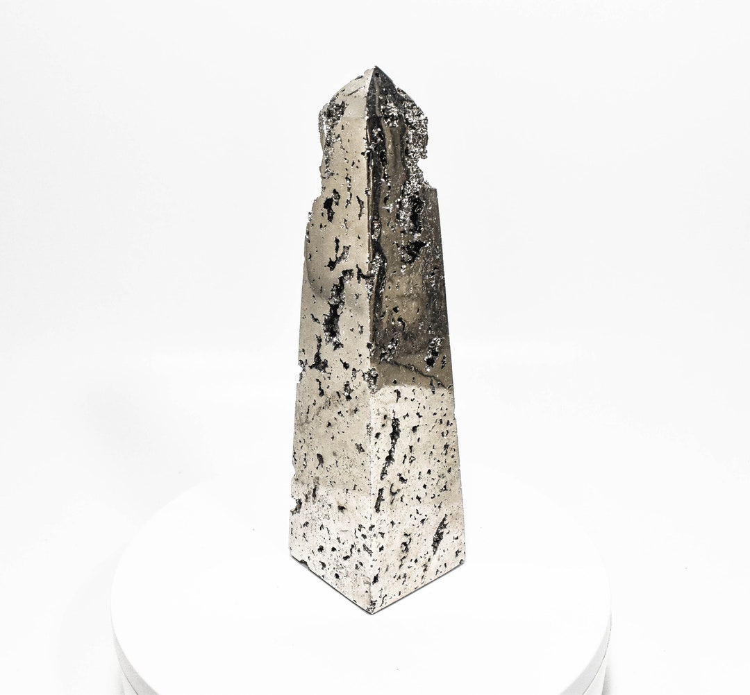 8.46" Golden PYRITE CRYSTAL OBELISK Tower Huanzala Mine, Peru - N1 - Etsy