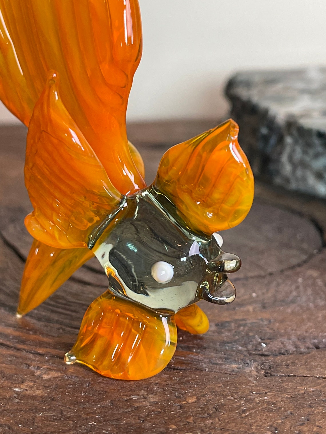 Vintage hand blown glass miniature goldfish Small glass fish | Etsy