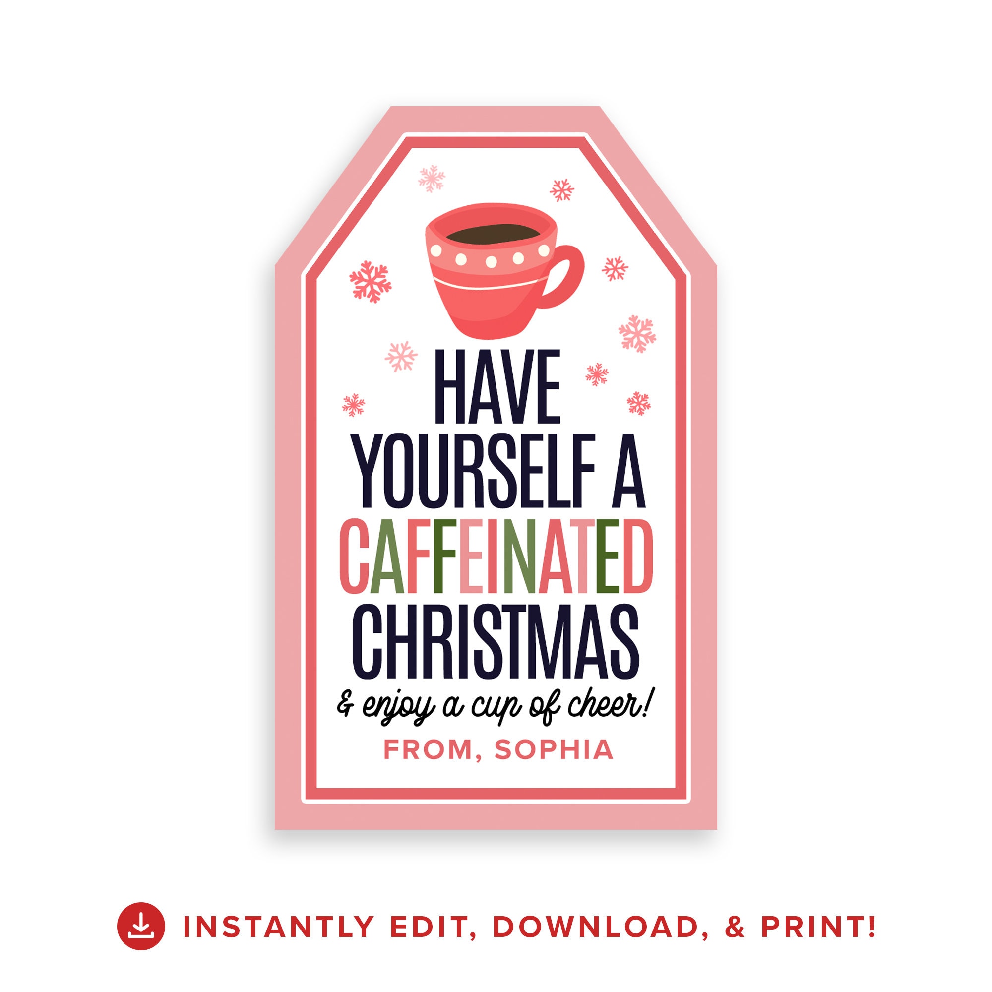 Have Yourself a Caffeinated Christmas Coffee Shop Gift Card Teacher ...