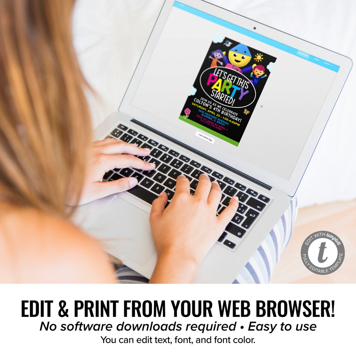 Charlie's Colorform City Birthday Invitation: Print & Mobile (instant ...