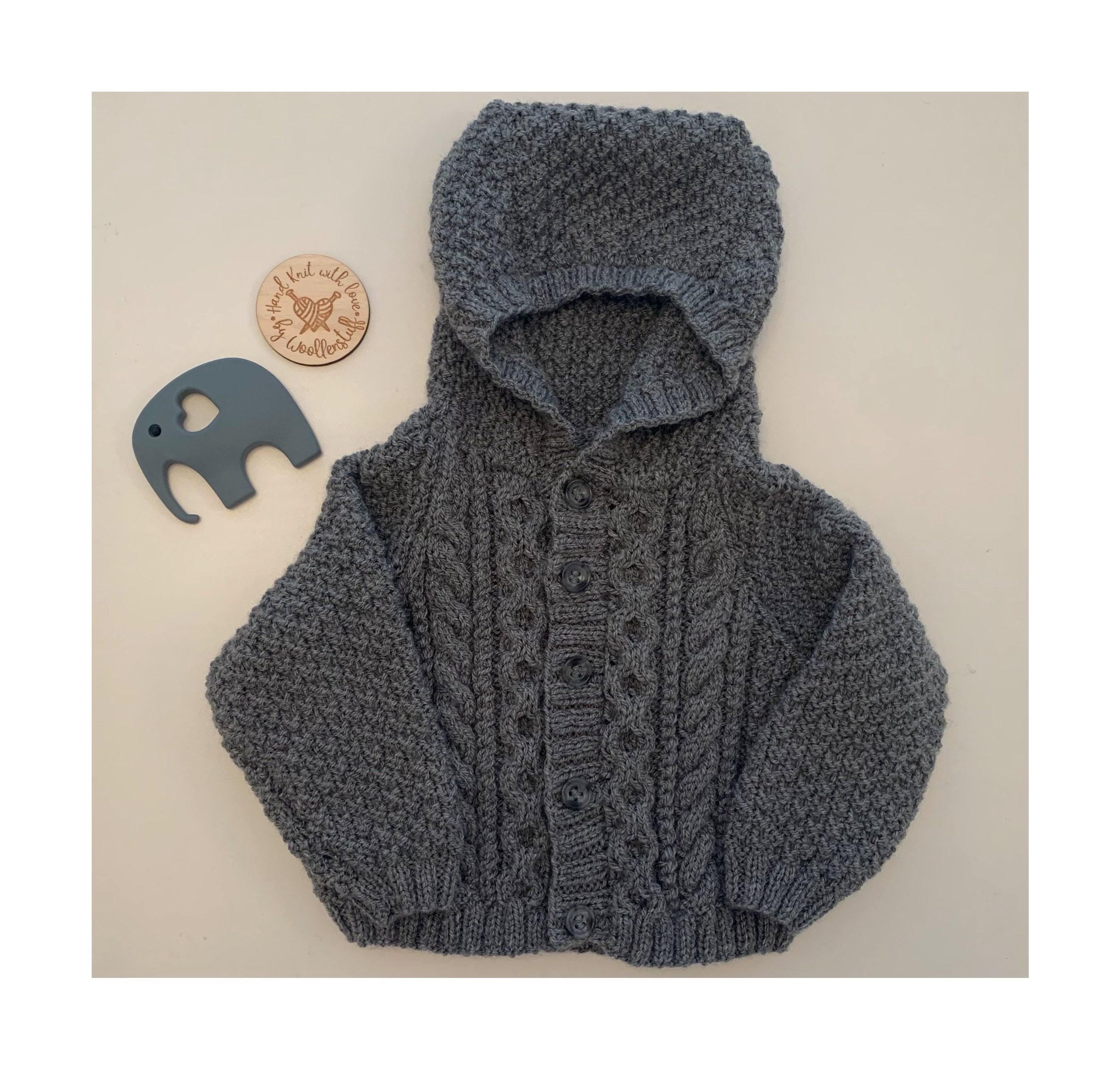 Made to Order Handknitted Baby Hoody - for Boy or Girl - Various Sizes ...