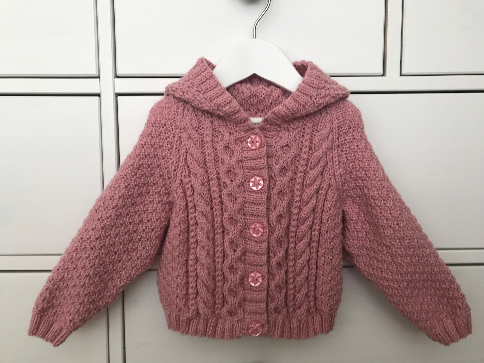 Made to Order Handknitted Baby Hoody - for Boy or Girl - Various Sizes ...