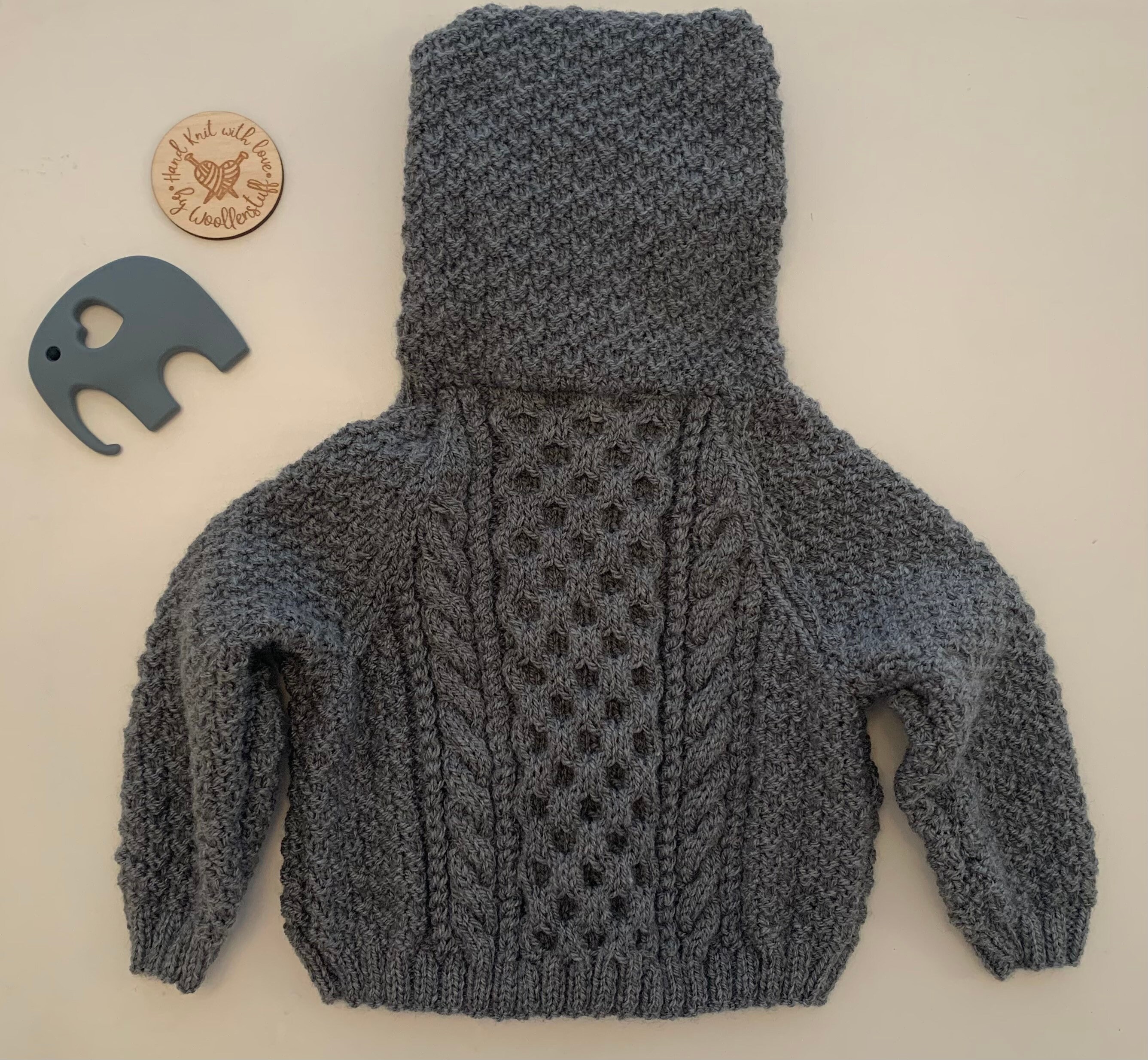 Made to Order Handknitted Baby Hoody - for Boy or Girl - Various Sizes ...