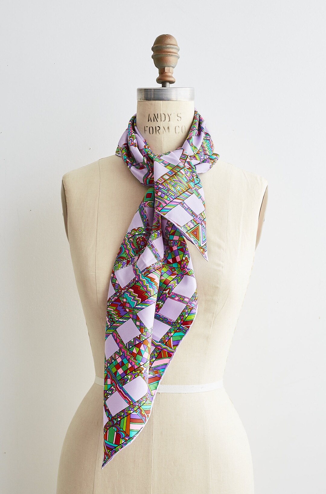 60s Silk Scarf Vintage Italian Silk Scarf Pop Art Scarf Psychedelic ...