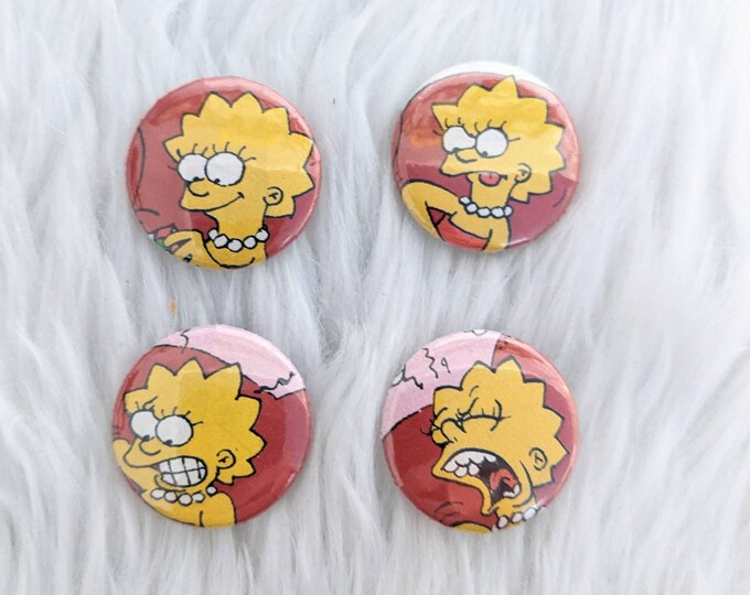 Custom Set of FOUR Lisa Simpson of the Simpsons Pins One of a Kind ...