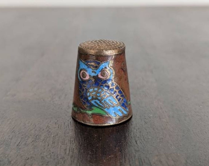 Vintage 1960s Cloisonné Owl Thimble Sewing Supplies Collectible - Etsy