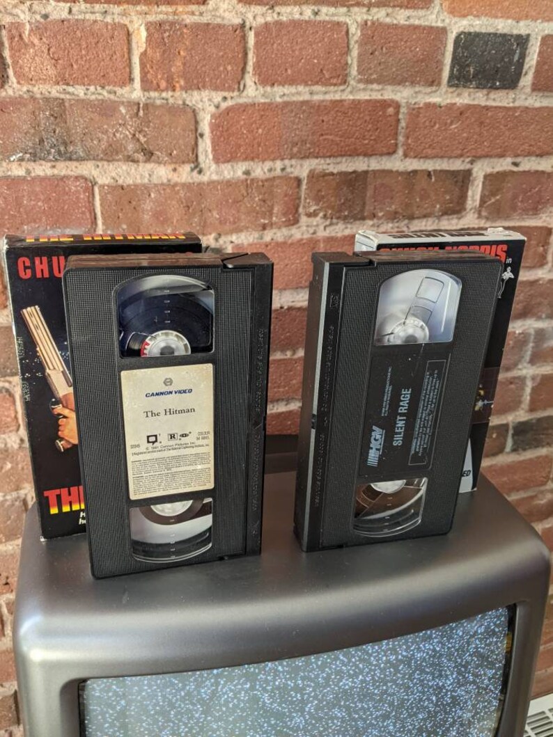 TWO Vintage VHS Movies Chuck Norris VHS Movies the Hitman and Silent ...
