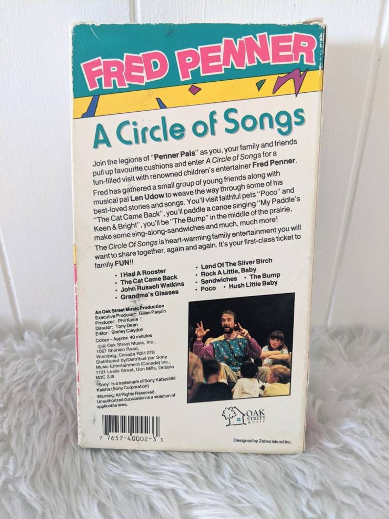 VHS Fred Penner A Circle of Songs Kids Concert Oak Street Music ...