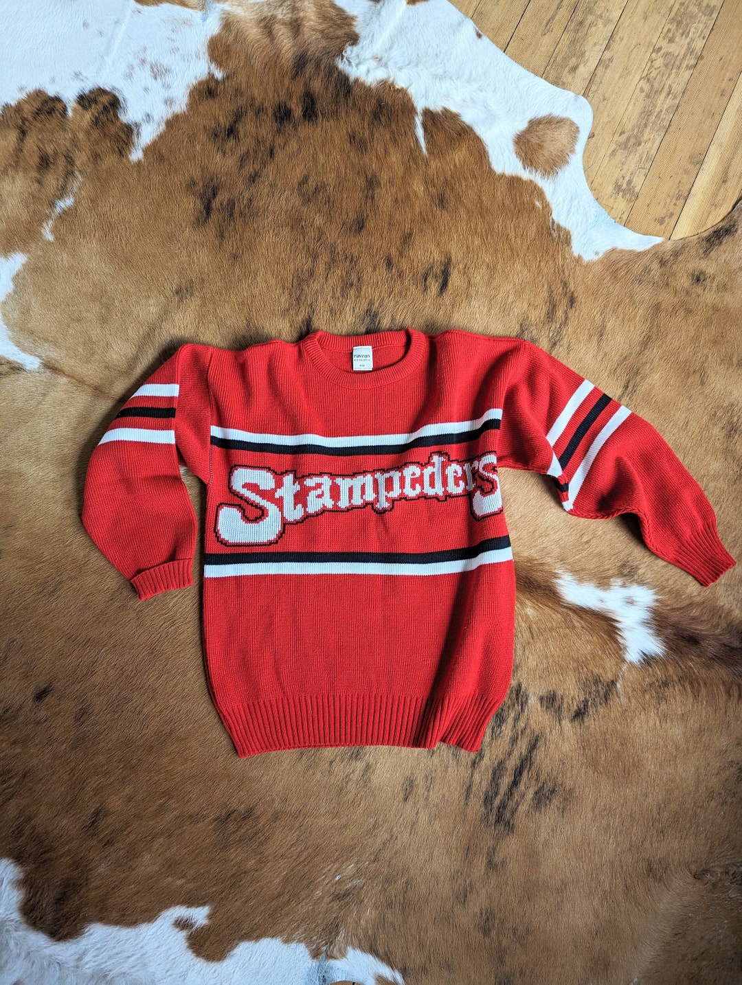 Rare Vintage 1980s Ravens Athletic Brand Calgary Stampeders Knit ...
