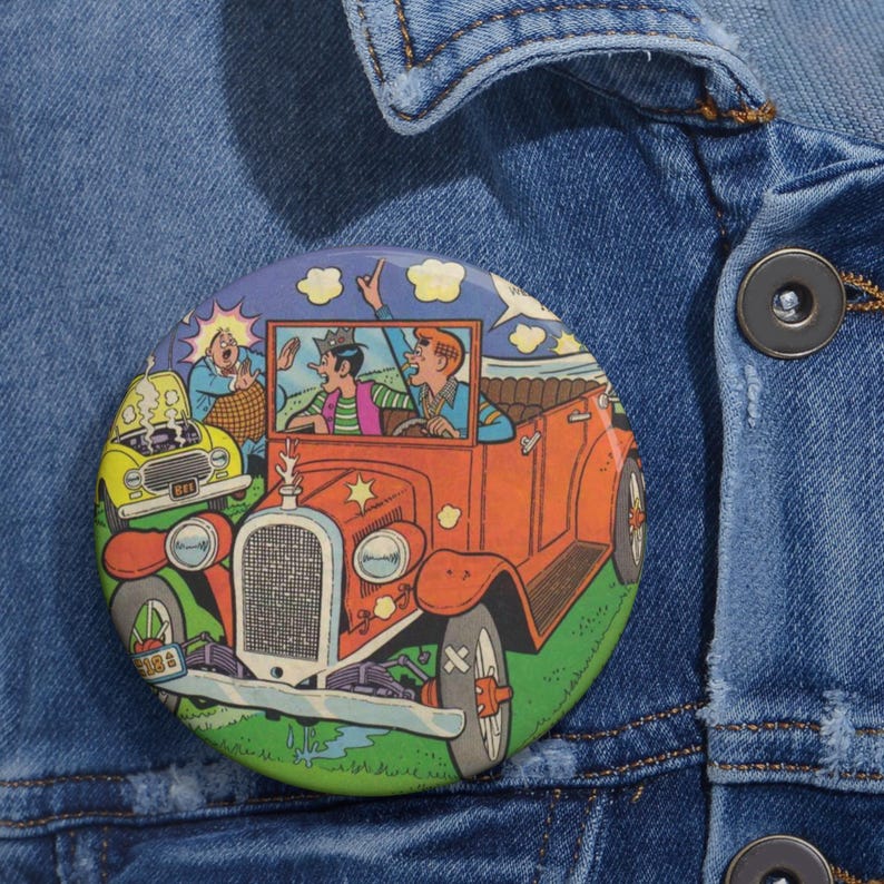 Archie and His Jalopy Pin Button - Etsy